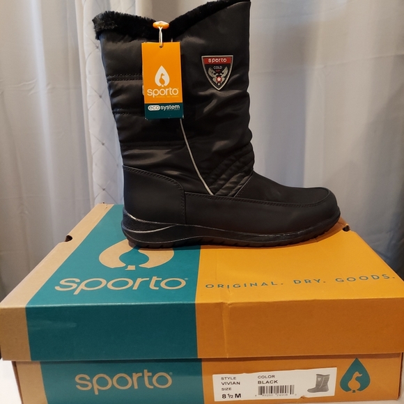 Sporto | Shoes | New Black Sporto Vivian Water Black Midcalf 85 Boot ...